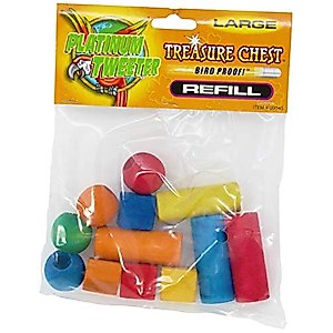 Bonka Bird Toys 60045 Large Wooden Blocks Treasure Chest Refill Parrot Foraging cage Conure Amazon African Grey Beak chew Aviary Supply