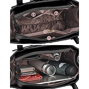 GJGJTER Vintage Top-handle Handbags Purse Satchel for Women PU Crocodile Pattern Tote Commuter Bag Crossbody Shoulder Bag-Coffee