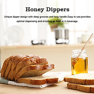 BORDSTRACT 50PCS/set Honey Dipper Stick, Wooden Honey Dipper Mini Wooden Honeycomb Sticks Household Wooden Mini Jam Honey Dipper for Honey Syrup Molasses(10.5cm)