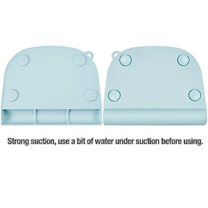 PandaEar Silicone Suction Placemats for Baby Kids, Food Grade Mats Toddler Placemats with Food Catching Pockets for Dining Table & Restaurants -Blue