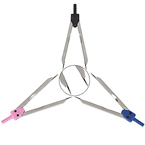 LANIAKEA ECG Caliper 3PCS EKG Calipers Electrocardiogram Divider for Nursing (Black Pink Blue)