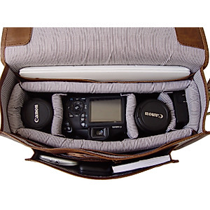 Leftover Studio DSLR Mirrorless SLR Camera Bag Case 15 inch in Rustic Crunch Cow Leather