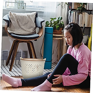 Amosfun Portable Laundry Basket Laundry Room Weave Basket Dress Form Stand Laundry Sorter Basket for Toys Plastic Clothes Hamper Dirty Clothing Organizer Wall-mounted Pp Plastic Basket