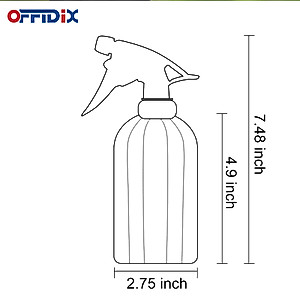 OFFIDIX Glass Spray Bottle, Plant Mister with Adjustable Nozzle 0.4L/13.5oz Pressure Watering Can Handheld Spray Bottle for Outdoor Indoor Plants and Cleaning Work (Blue)