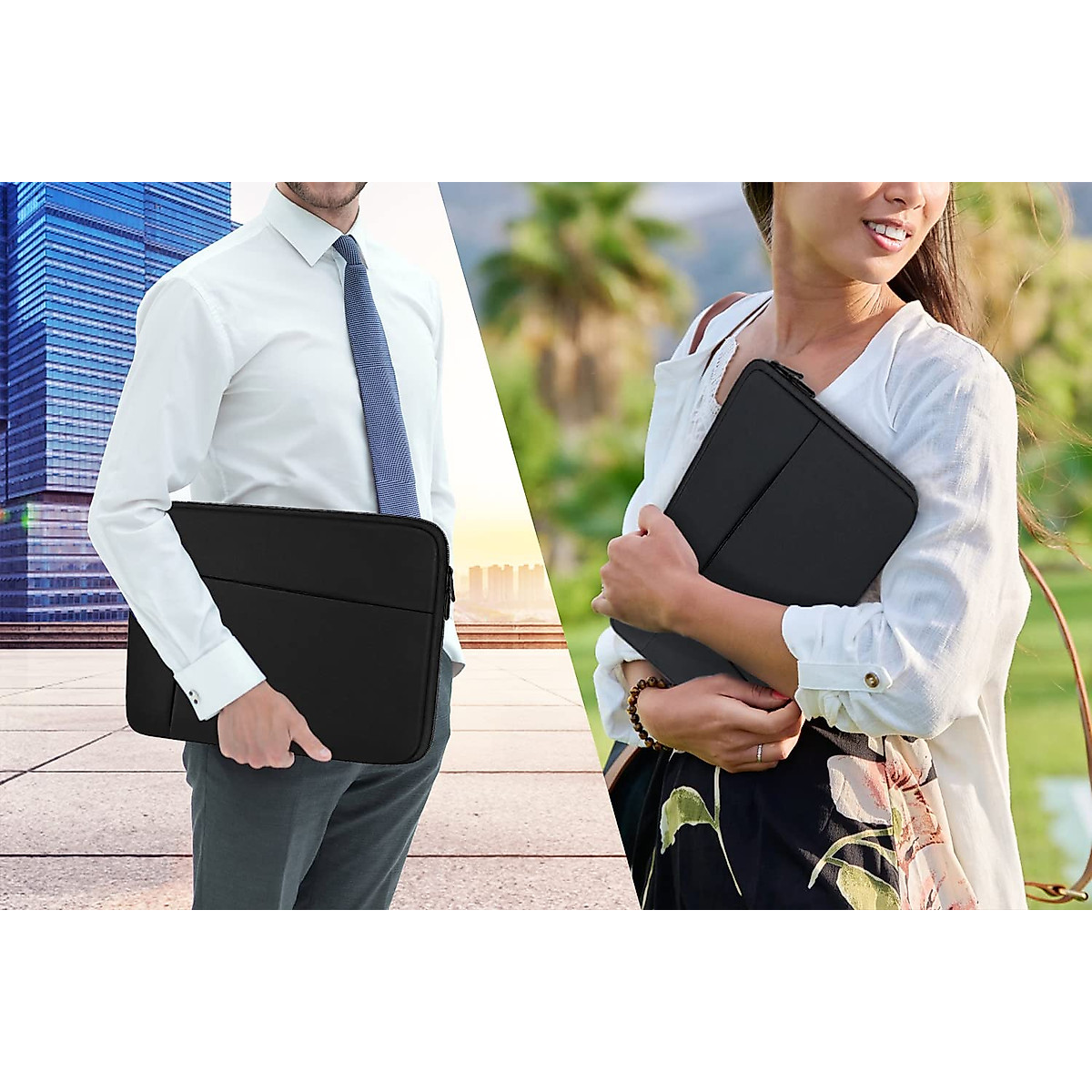 Laptop Case Sleeve 15.6 inch, Durable Shockproof Protective Computer Carrying Cover with Front Pocket, Briefcase Handbags Laptop Sleeve Bag for 15.6 inch HP, Dell, Acer, Asus, Notebook, Black