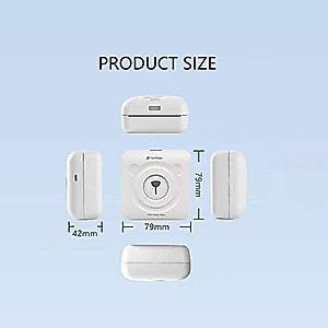 Portable Mini Mobile Phone Photo Memo Printer, 57mm Wireless Bluetooth Thermal Label Printer, Peripage A6 203dpi, Compatible with All Smart Phones, Plus 6 Rolls of Integrated Paper (Red)