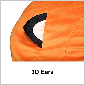 Roomganize Extra Large Animal Bean Bag Chair Cover and Soft Toy and Linen Storage Organizer for Room Decor (Fox)