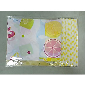 Lemonade Stand Decorations - Lemonade Banner, Lemonade Stand Sign, Lemon Straw for Kids Summer Bridal Shower Birthday Party Lemonade Stand Supplies