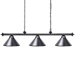 Wellmet 3 Light Pool Table Light, Vintage Retro Kitchen Island Pendant Light with Matte Black Shade, Modern Industrial Chandelier
