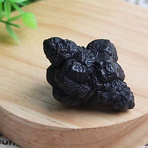 Acxico 2Pcs 30-50g Natural Egypt Black Diamond Quartz Crystal Specimen Raw Stone Decorate