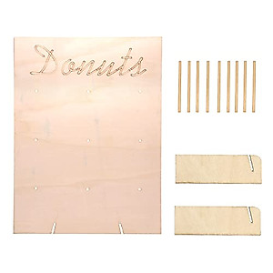 GGOUPTY Donut Wall Stand Display Kit Hold Up to 9 Donuts Wooden Donut Display Board for Party Decoration