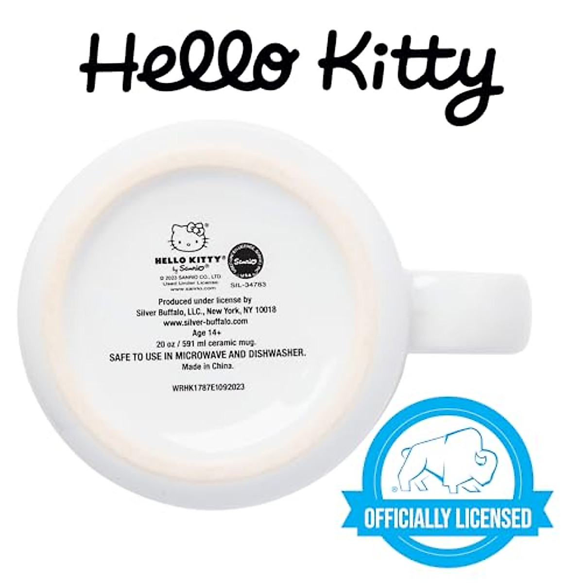 Silver Buffalo Sanrio Hello Kitty Leopard Outfit Ceramic Camper Mug, 20 Ounces