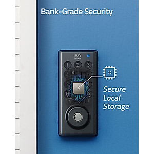 eufy Security Smart Lock with Wi-Fi Bridge, Keyless Entry Door Lock with Wi-Fi, App Control, Bluetooth Electronic Deadbolt, BHMA Certified, IPX3 Weatherproof Protection, Electronic Keypad