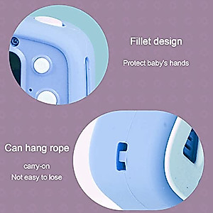 Children's HD Front & Rear Dual Camera, 2000w Mini 2.0 Inch Camera Camera Video Game Music Integration Including 32G Memory Card, Easy to Use & Durable (Light Blue)