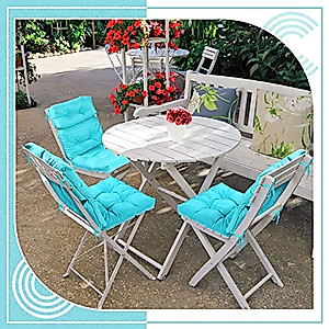 Geelin High Back Patio Chair Cushion Indoor Outdoor Seat Back Chair Cushions Tufted Patio Chair Cushions Waterproof Rocking Chair Pads All Weather Replacement Cushions for Outdoor Furniture (Blue, 4)