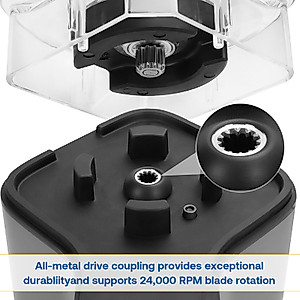 CRANDDI Smart Commercial Blender Digital Touch Screen with Removable Cover, 80oz Capacity, 3 Pre-Set Program with Smoothie, Juice, Cleaning and More, 1500W, 120V, K85TS (Grey)