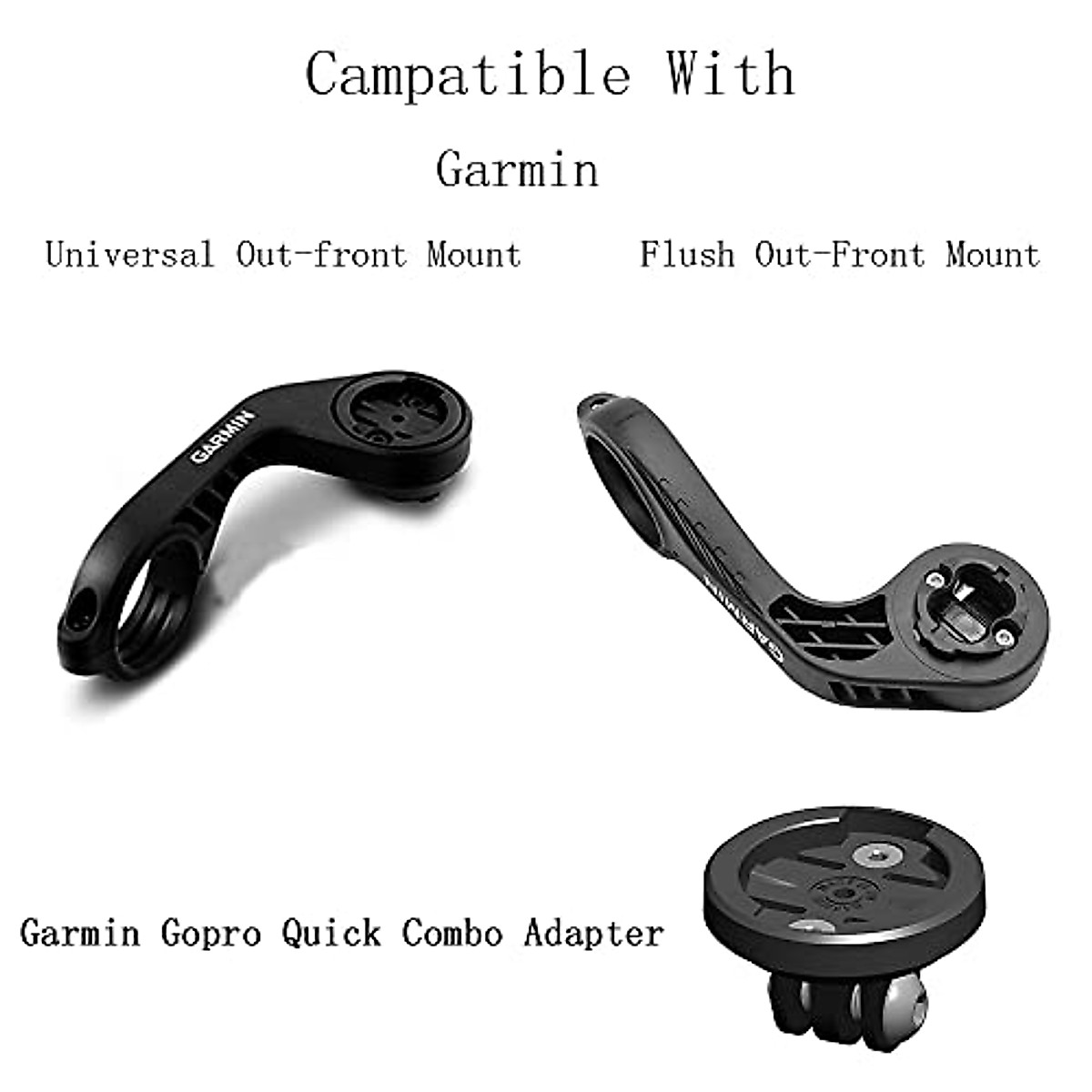 Cestbon Out-Front Mount for Garmin Edge Compatible with Camera or Headlight Quick Release Combo Extended Adapter