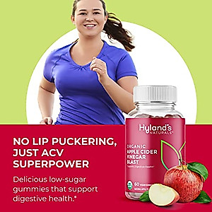 Hyland's Naturals Organic Apple Cider Vinegar Blast Gummies, Digestive Health Support, 60 Vegan ACV Gummies (30 Days)