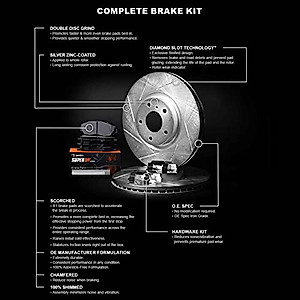 R1 Concepts Front Brakes and Rotors Kit |Front Brake Pads| Brake Rotors and Pads| Super Duty Brake Pads and Rotors| Hardware Kit|fits 1983-1994 Ford Aerostar, Ranger; Mazda B2300, B3000, B4000