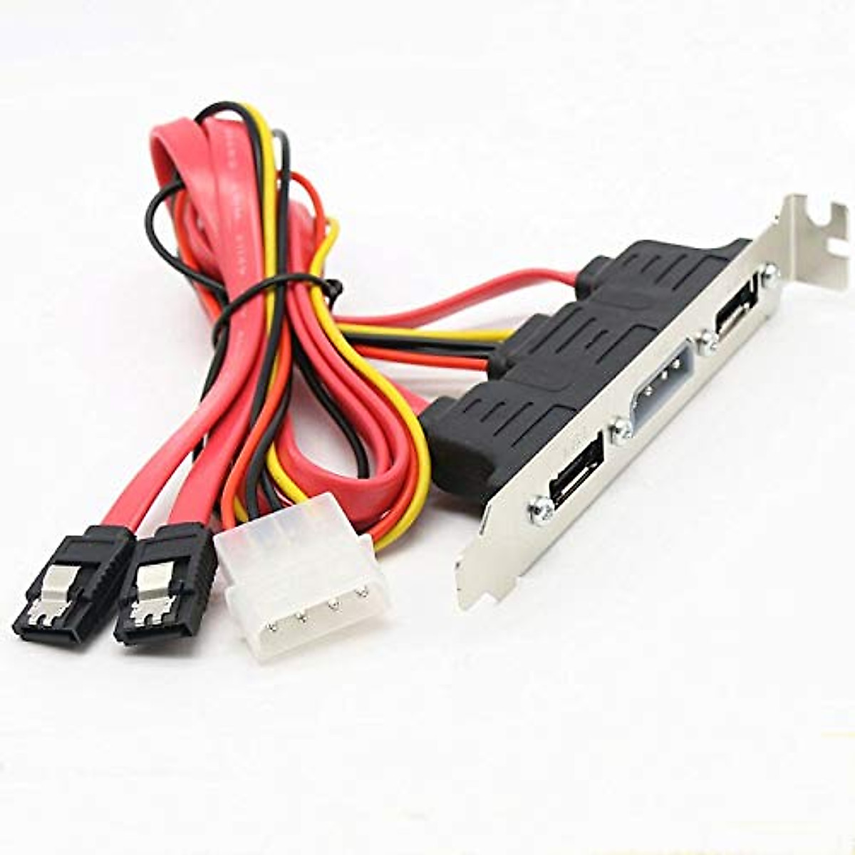 Cables Dual SATA to 2 Ports eSATA + 4 Pin IDE Power PCI Bracket Slot Cable - (Cable Length: 45cm)
