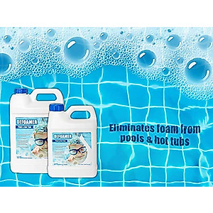Pool & Hot Tub Defoamer, 1 Gallon, Quickly Eliminate Foam in Pool or hot tubs.