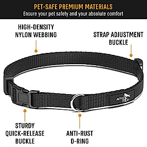 Active Pets Quick Release Dog Collar, Breathable Collar for Dogs, Boy Dog Collars, Girl Dog Collars, Dog Collars for Small Dogs, Large Dog Collar for Males & Females, Small Dog Collar for Puppies (S)