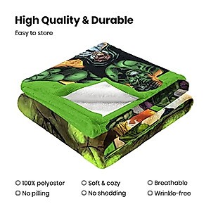 Super Hero Throw Blanket Ultra Soft Flannel Blanket Cozy Plush Bedding for Sofa Bed Living Room All Season 62" x 52"