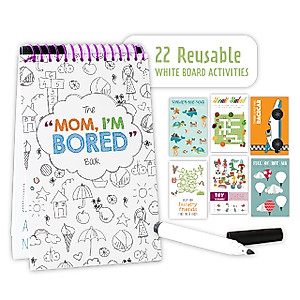 Squirrel Products Original I'm Bored Children's Activity Book, Dry Erase Road Trip Essentials for Kids, Screen Free Activities for Kids Ages 3 and Up