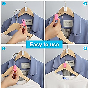 100 PCS Hanger Connector Hooks, Hangers Space Saving, Hanger Hooks, Hanger Clips for Plastic Hangers(5 Color)