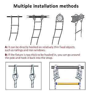 QWEASDF Rope Ladder, Emergency Fire Escape Rope Ladder, Flame Resistant Safety Evacuation Ladder, Non-Slip, Fast to Deploy, Easy to Use, Easy to Store, Home Safety Necessities,5m/16.4ft