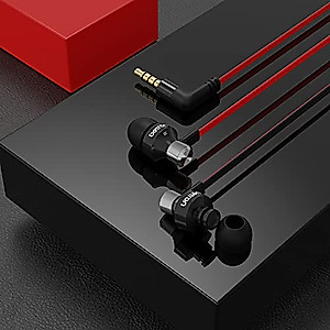 Betron DC950 in Ear Headphones Wired Earphones Noise Isolating Earbuds with Microphone Volume Control Tangle Free Cable HD Bass Lightweight Case Ear Bud Tips 3.5mm Jack Plug (Black)