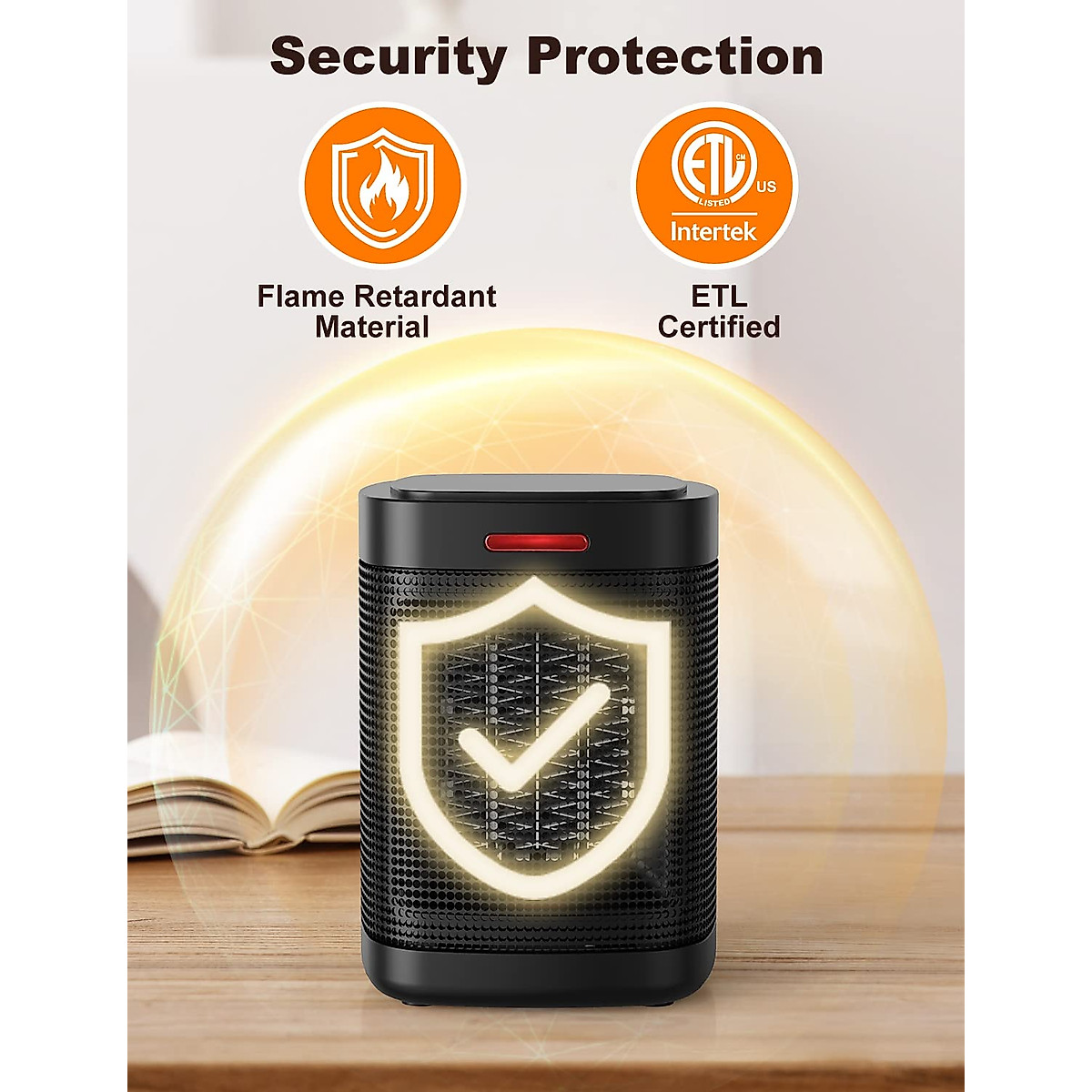 Space Heater, 500W Small Space Heater for Indoor Use, Ceramic Personal Heater with Overheating & Tip-Over Protection, Mini Quiet Desk Heater for Home Office Bedroom