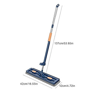 Karelwui Large Flat Mop for Floor Cleaning, Self Wringing Floor Mop with 6 Microfiber Pads,self Wringing mop, Stainless Steel, New Style Large Flat, Dust Wet Dry Mop for Tile/Marble/Laminate/Wooden