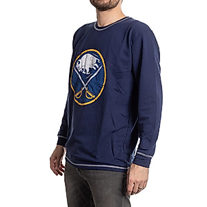Calhoun Mens Officially Licensed NHL French Terry Long Sleeve Rashguard (Large, Buffalo Sabres)