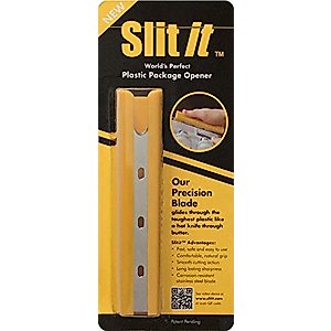 Slitit Plastic Package Opener – Cutter Tool for Safe and Fast Opening of Blister Packs, Clamshell Packages and Sealed Plastic Packaging. Unbreakable.