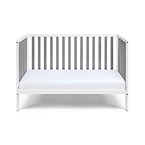 Baby Cache Deux Remi Island 3-in-1 Convertible Crib (Do Re Me) White & Gray