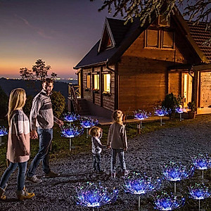 2 Pack Solar Firework Lights, Solar Garden Lights Outdoor 120 Led, Waterproof Solar Garden Fireworks Lamp, Solar Outdoor Decorative Stake for Landscape Light Patio Patio Party Christmas