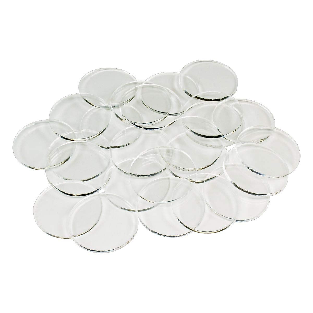 LITKO Round Bases | 27mm Circle | Compatible with Star Wars: Legion | Pack of 25 | (1.5mm Clear Acrylic)