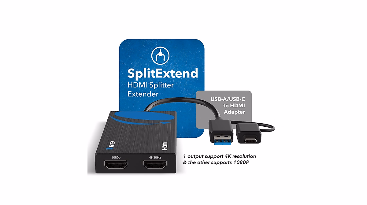 OREI SplitExtend HDMI Splitter for Dual Monitors - 4K Display