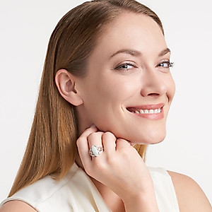 MORGAN & PAIGE 925 Sterling Silver Genuine Green Jade Celtic Trinity Knot Band Satement Ring, Size 8