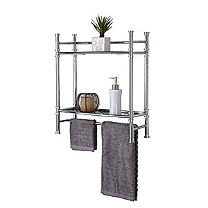 Best Living No Tools Wall Mount/Countertop Shelf, Chrome