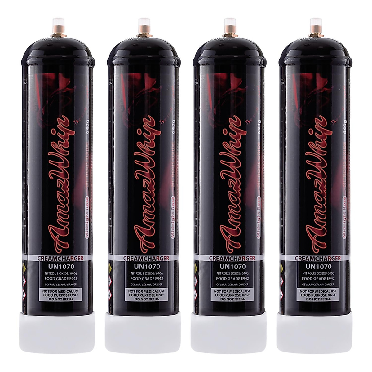 AMAZWHIP 640g, 0.95L Fresh and Pure Rose Fragrance Cream Charger (1 cylinder-rose)