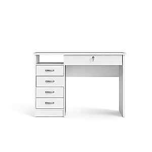Tvilum Desk with 5 Drawers, White