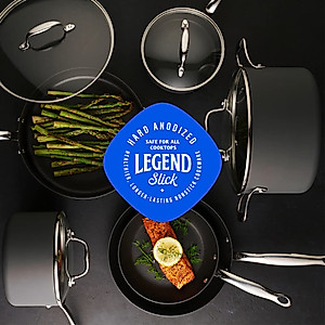 Legend Slick Hard Anodized Nonstick Skillets - Next Gen Hard Anodized Aluminum & Steel Chef Grade 2 Pans Set for Home - PFOA Free, Non-Toxic Non-Stick Surface - Oven & Dishwasher Safe