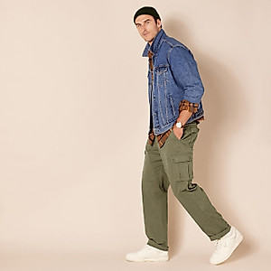 Amazon Essentials Men's Straight-Fit Stretch Cargo Pant (Available in Big & Tall), Olive, 32W x 29L