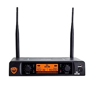 Nady DW-22 Dual Digital Wireless Handheld Microphone System – Dual Fixed UHF Frequency – Ultra-Low Latency with QPSK Modulation - Dual XLR and Mixed ¼” outputs