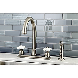 Kingston Brass FB7798PXSP Victorian 8" Centerset Kitchen Faucet, Brushed Nickel