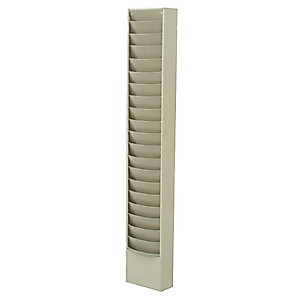 Durham 400-75 Tan Cold Rolled Steel 20 Contour Pocket Vertical Literature Rack, 9-3/4" Width x 58" Height x 4-1/8" Depth