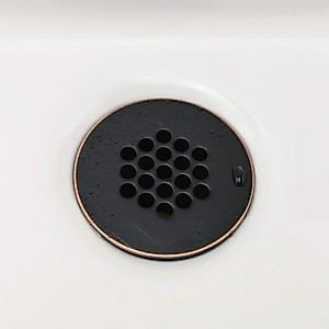 Purelux Grid Drain Strainer Assembly with Overflow for Bathroom Sink, Made of Brass Oil Rubbed Bronze