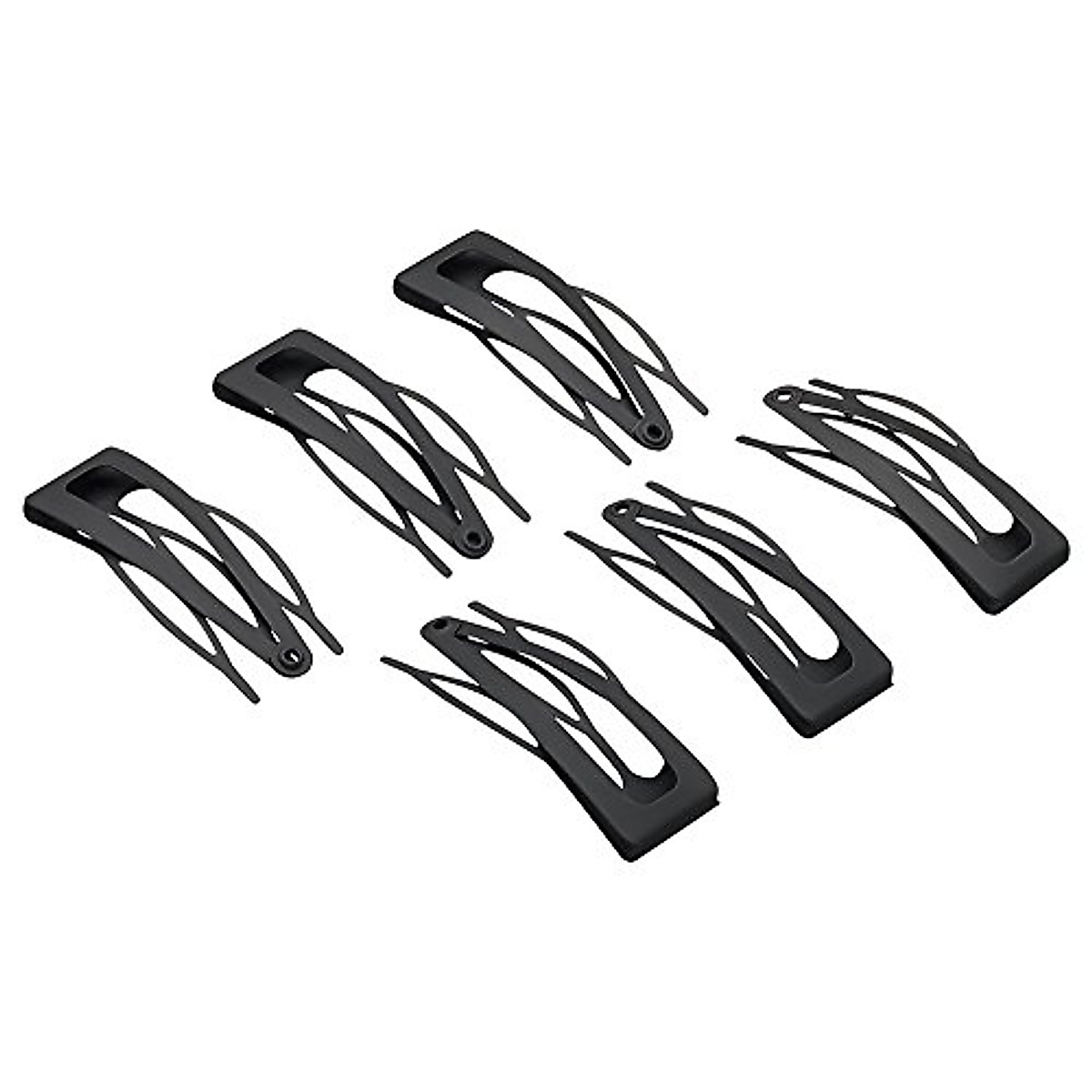 Revlon Rubberized Double Grip Black Hair Clips, 6 count